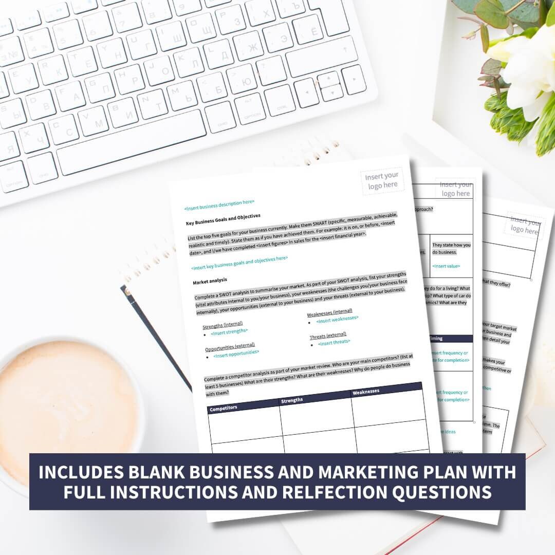 Business and Marketing Plan Template and Reflection Questions. Business ...