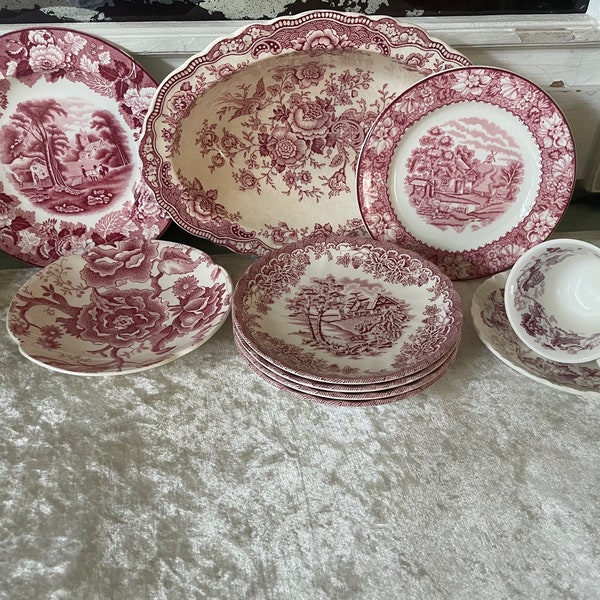 Red Transferware - Etsy