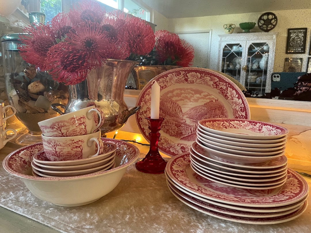 Charming, Oh so Sweet, Courier and Ives american Subjects Red ...