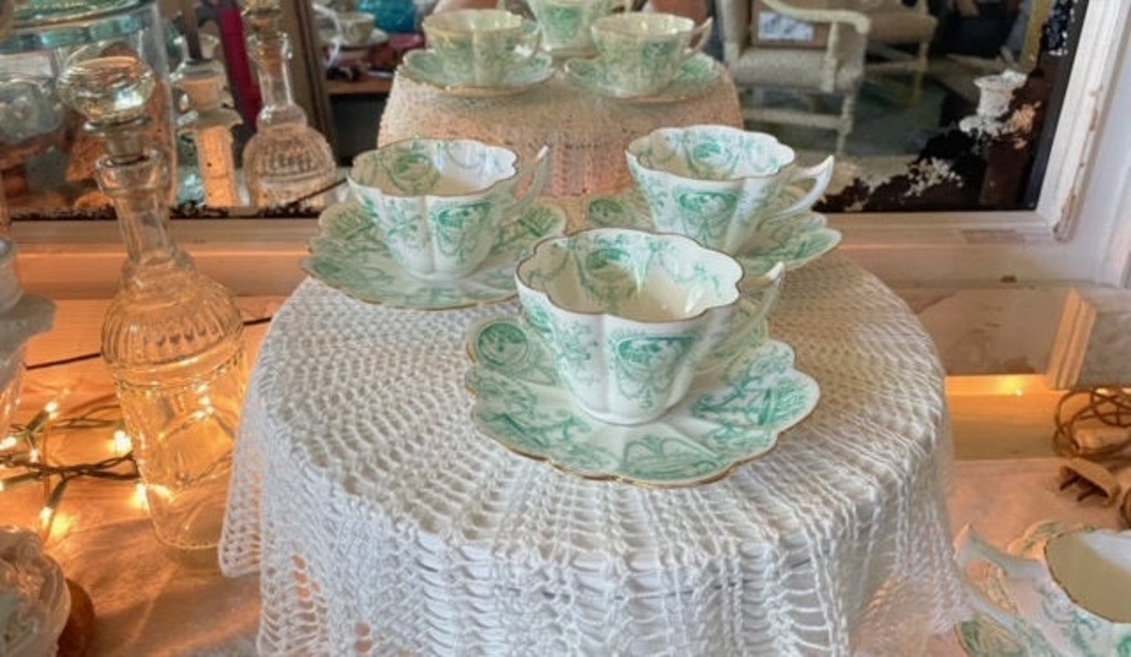Early Shelley Foley Wileman, C1896, Aqua and White Neoclassical Tea Set ...