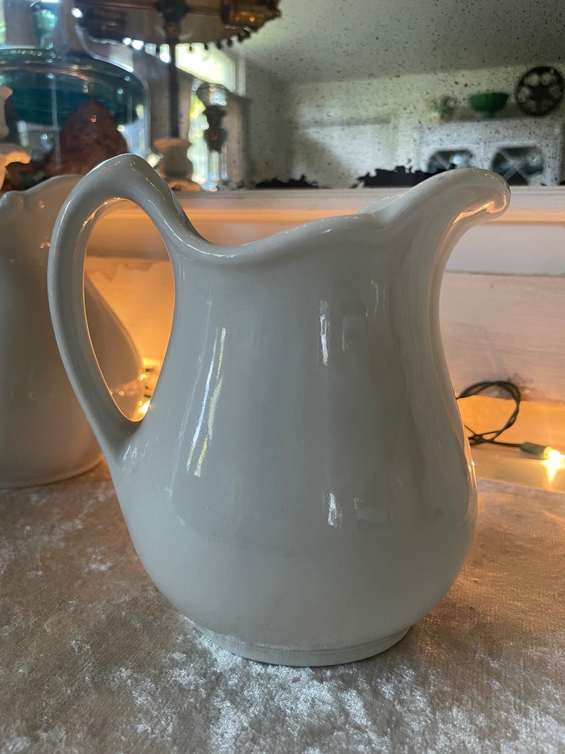 Ironstone Small White Pitchers, Johnson Brothers, Sterling Vitrified ...