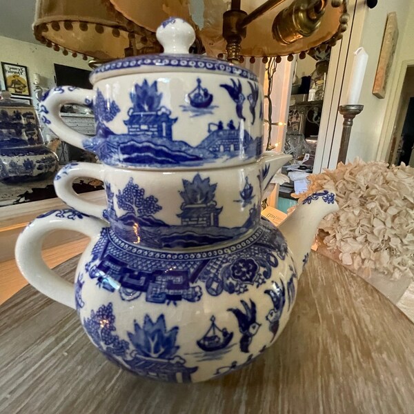 Antique English Blue Willow Tea - Etsy