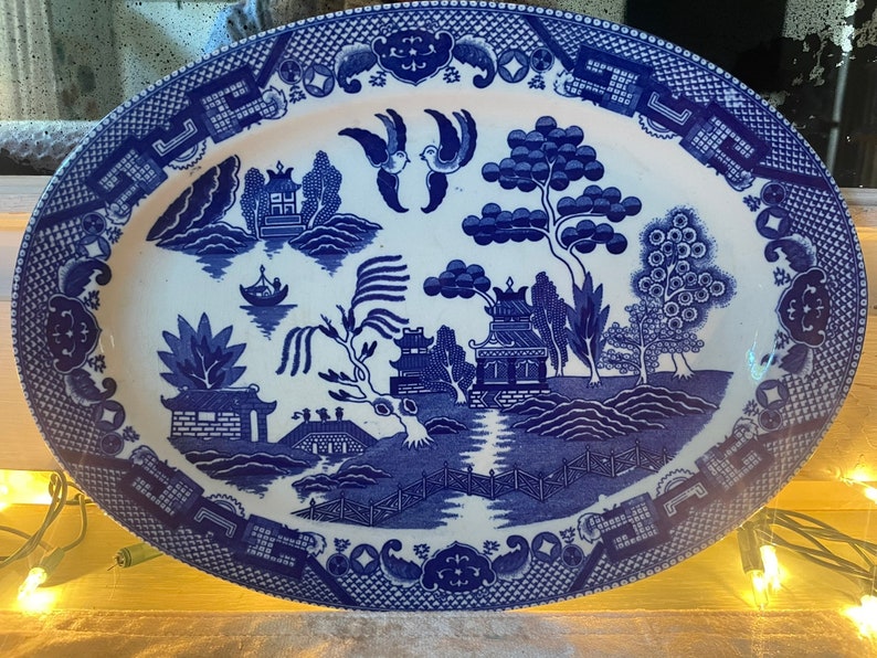 Antique Blue Willow Dinnerware Set: Staffordshire Ironstone, Japan ...