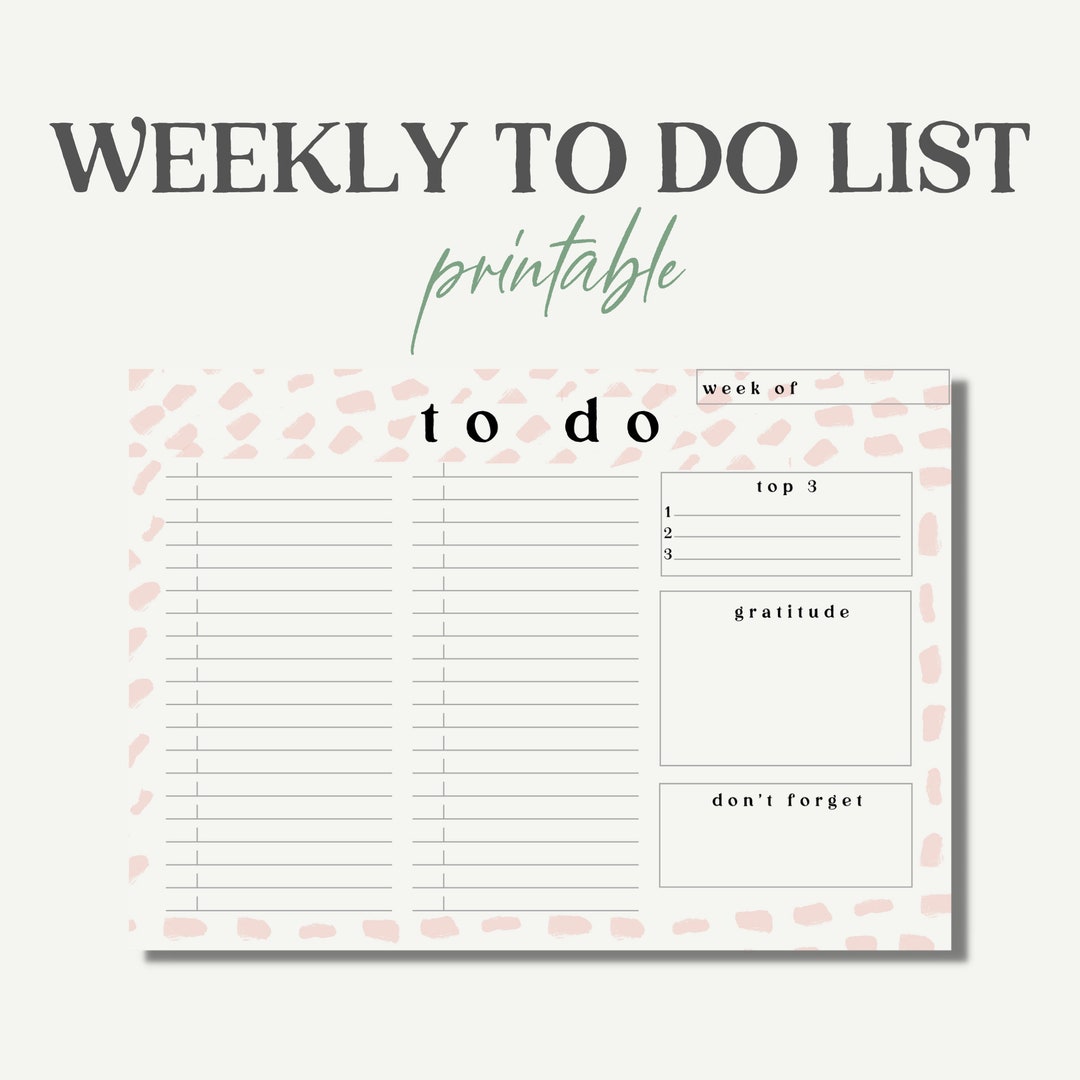 To Do List Instant Download, Printable, PDF, Cute and Functional ...