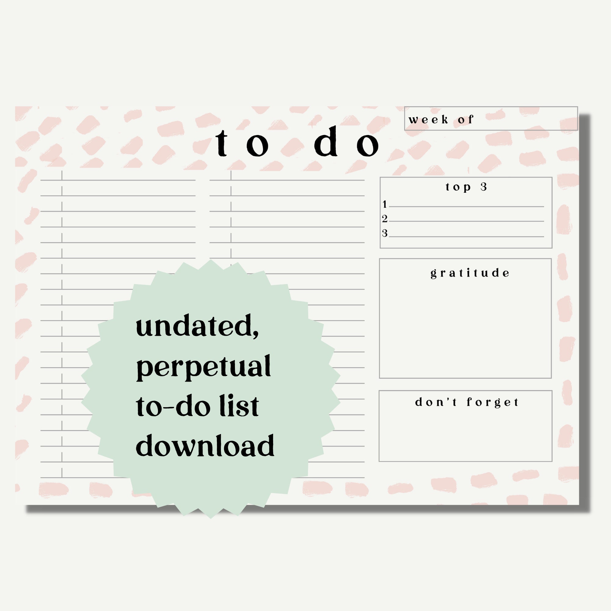 To Do List Instant Download, Printable, PDF, Cute and Functional ...