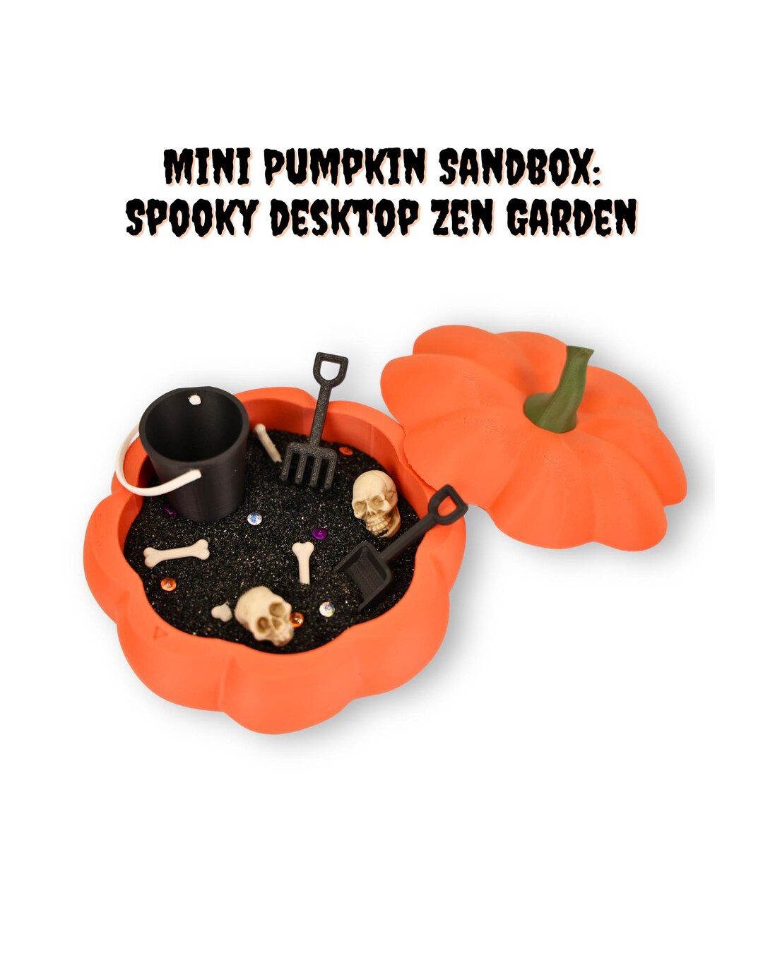 Mini Pumpkin Zen Garden: Spooky Desktop Sandbox With Accessories and ...