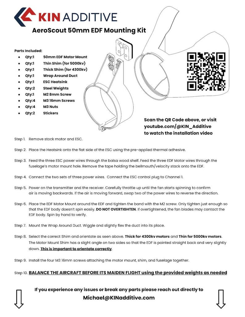 Aeroscout Jet Trainer: 50mm EDF Mounting Kit | RC Airplanes, RC Plane ...