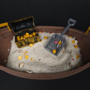 Mini Pirate Ship Sensory Sandbox 3D Printed Includes Sand & Treasure ...