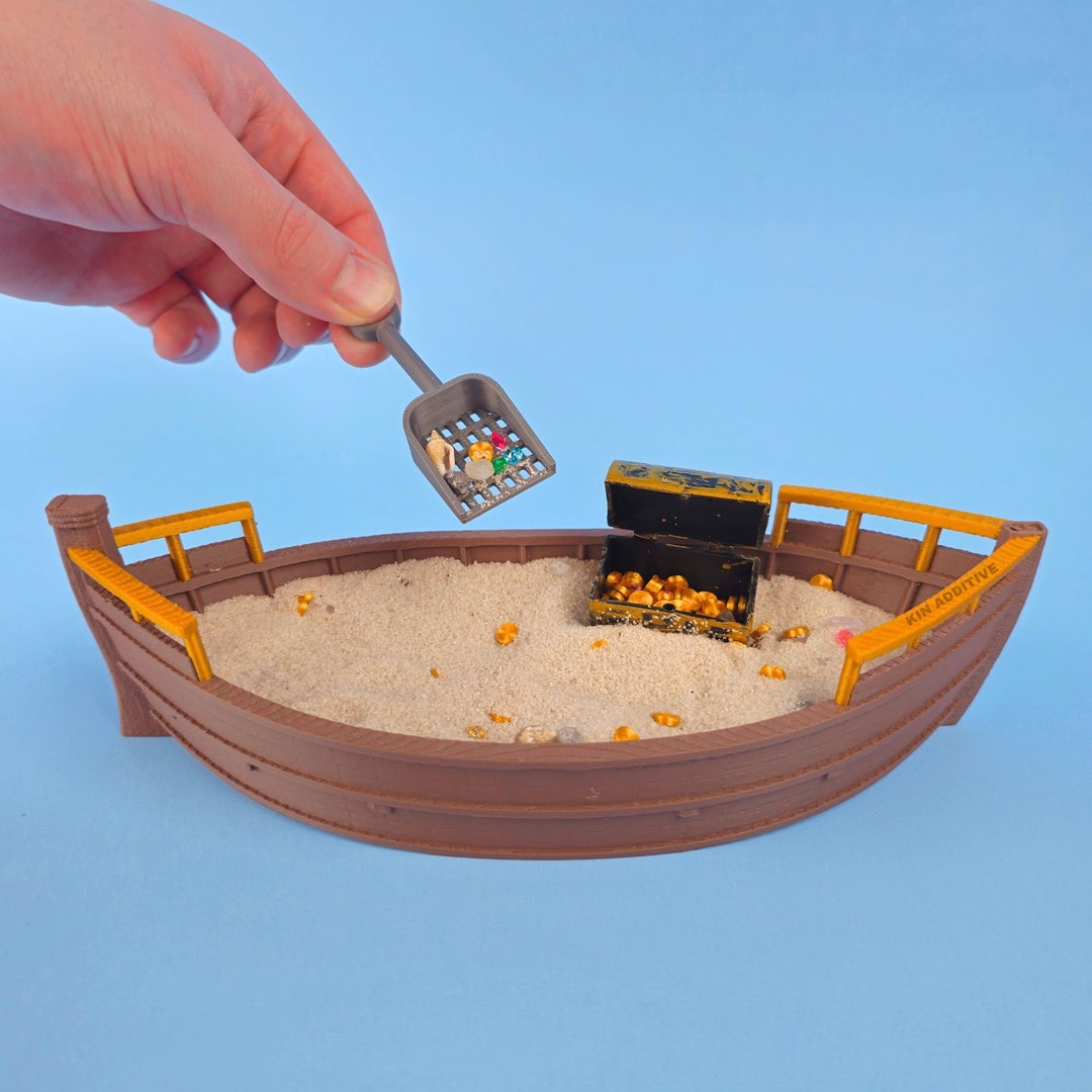 Mini Pirate Ship Zen Garden Sensory Sandbox Fidget Toy - 3D Printed ...