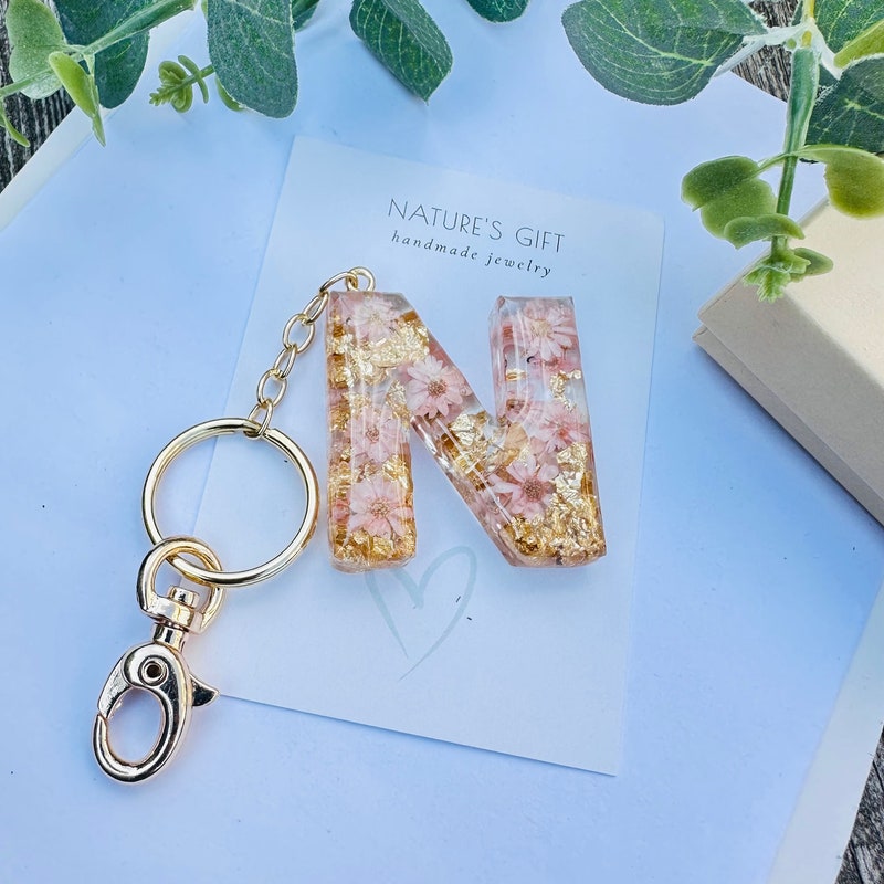 Resin Initial Keychain - Etsy