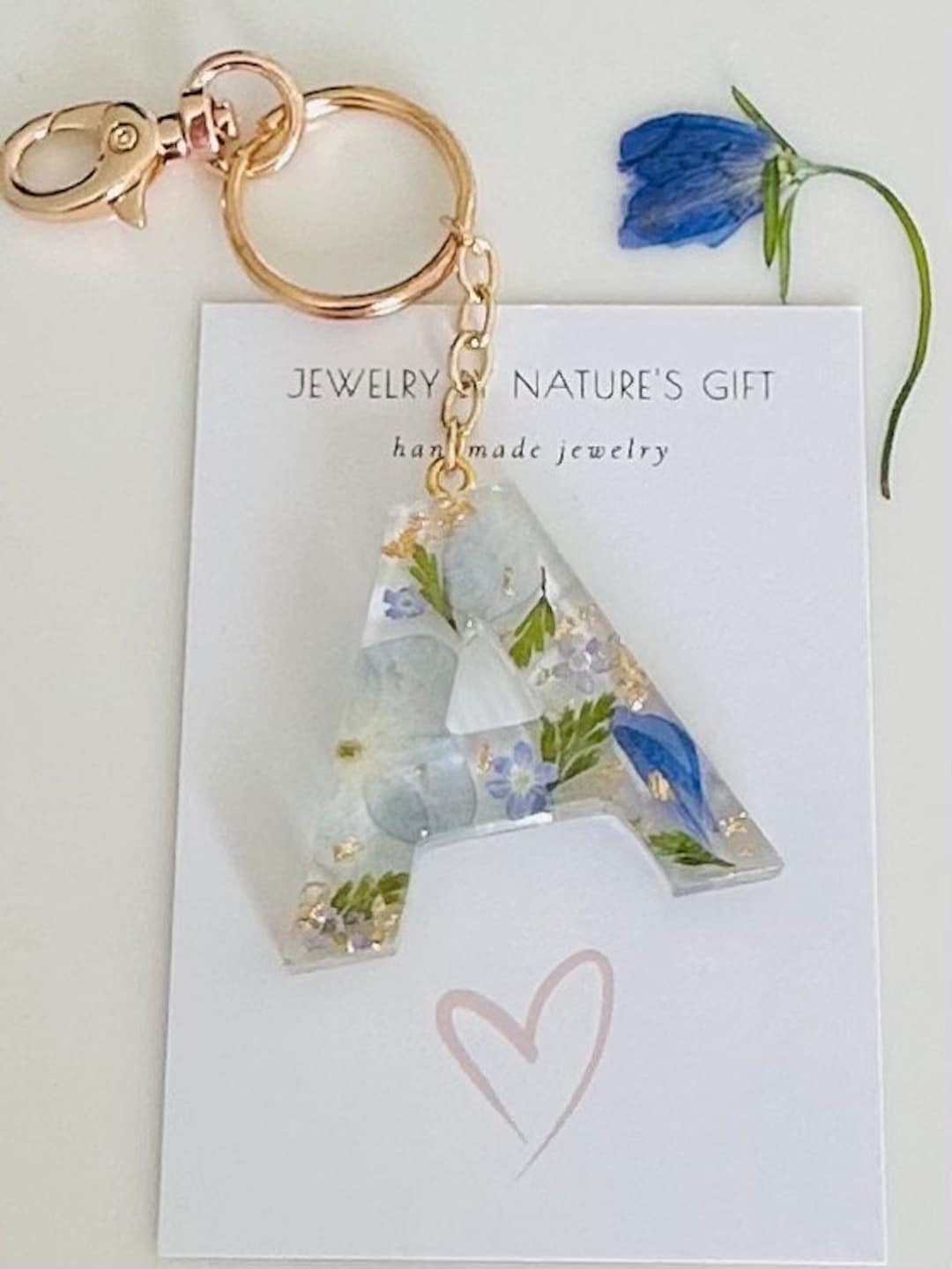 Custom Dried Flower Keychain, Bridesmaid Gift, Resin Floral Keyring ...