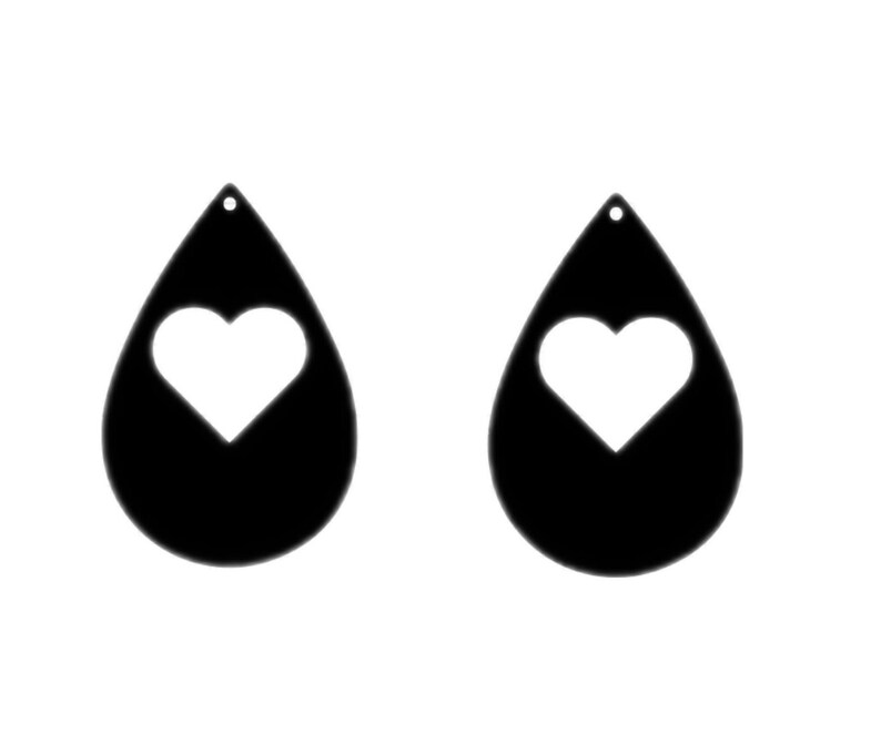 Heart Earrings Svg - Etsy