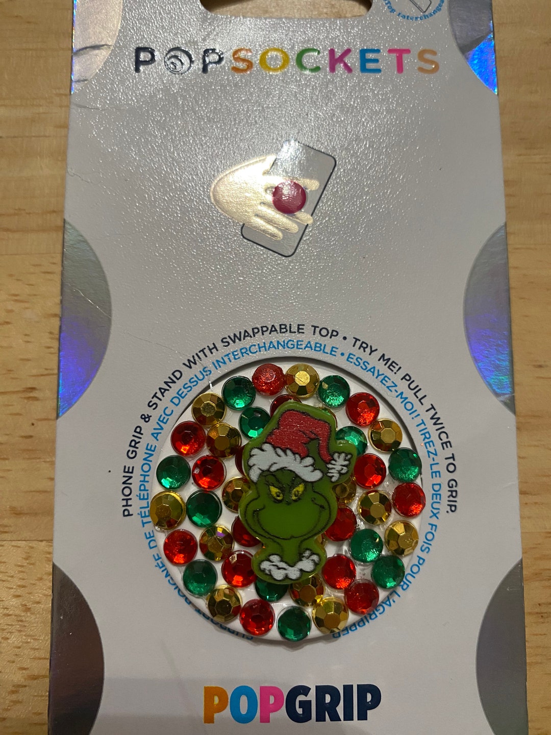 Grinch Pop Socket/red/green/gold/bling/christmas - Etsy