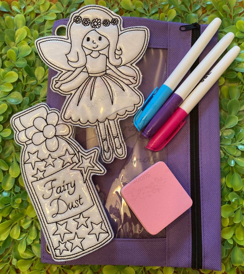 Reusable Flat Fairy 1 Coloring Pal Activity Kit Coloring - Etsy