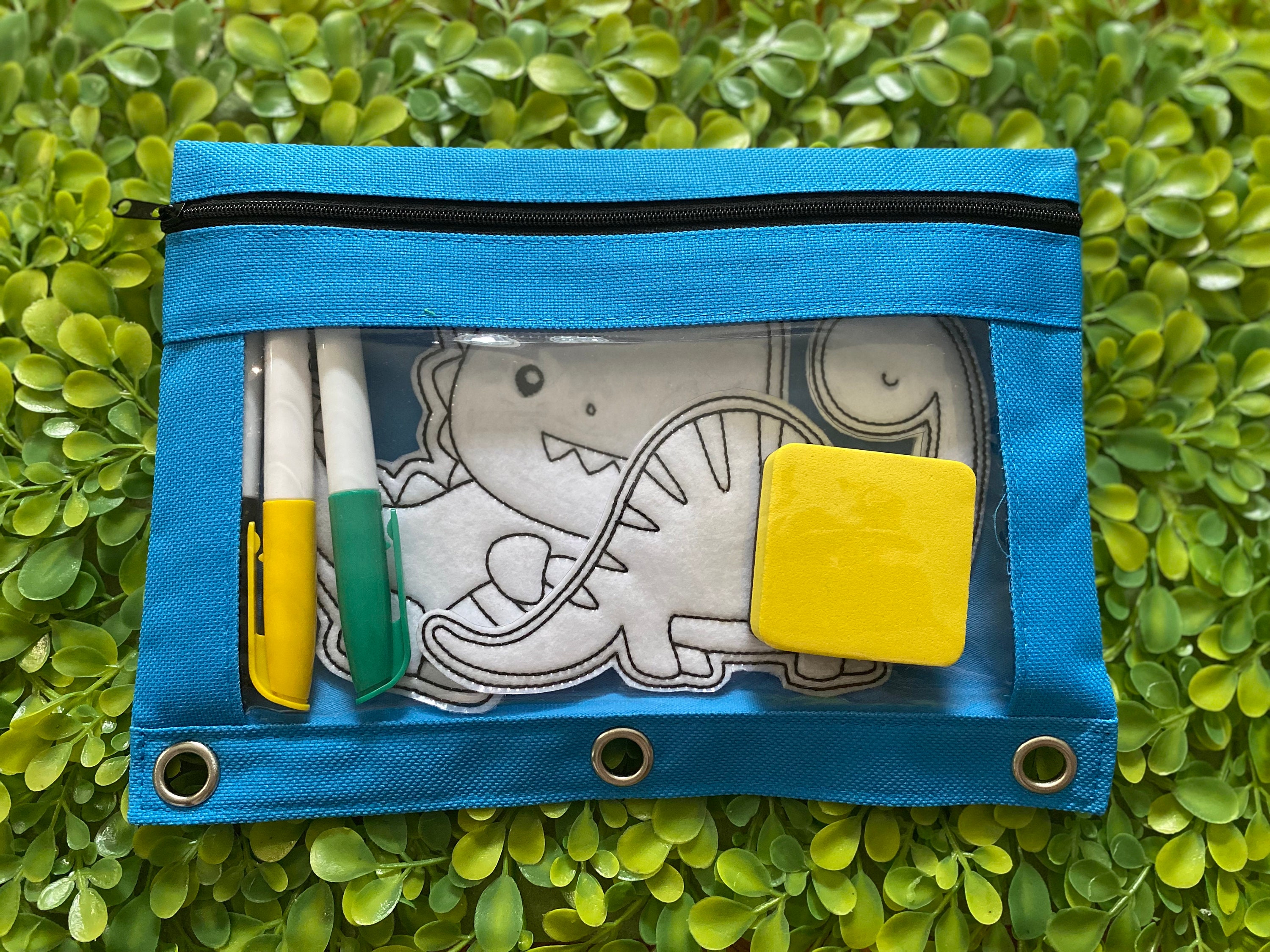 Reusable Flat Dinosaur 2 Coloring Pal Activity Kit Coloring Dolls Vinyl ...