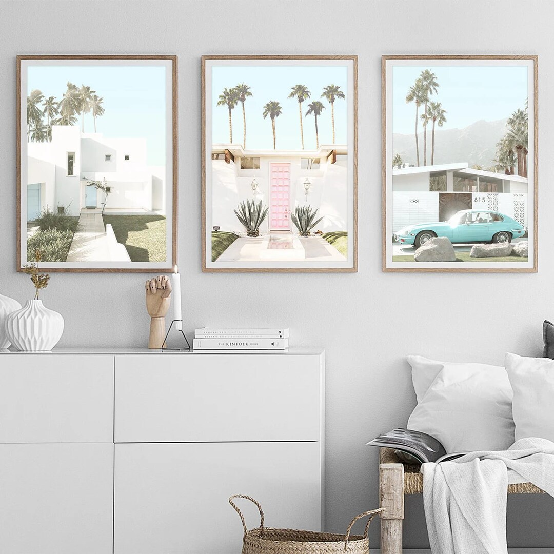 Set of 3 Prints Set, Faded California Wall Art, Vintage Car Prints ...