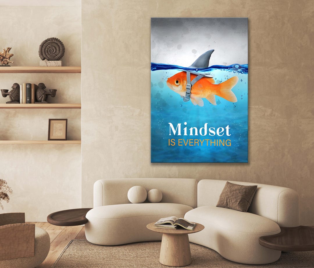 Mindset is Everything, Fish With Shark Fin in Its Mouth Poster or ...