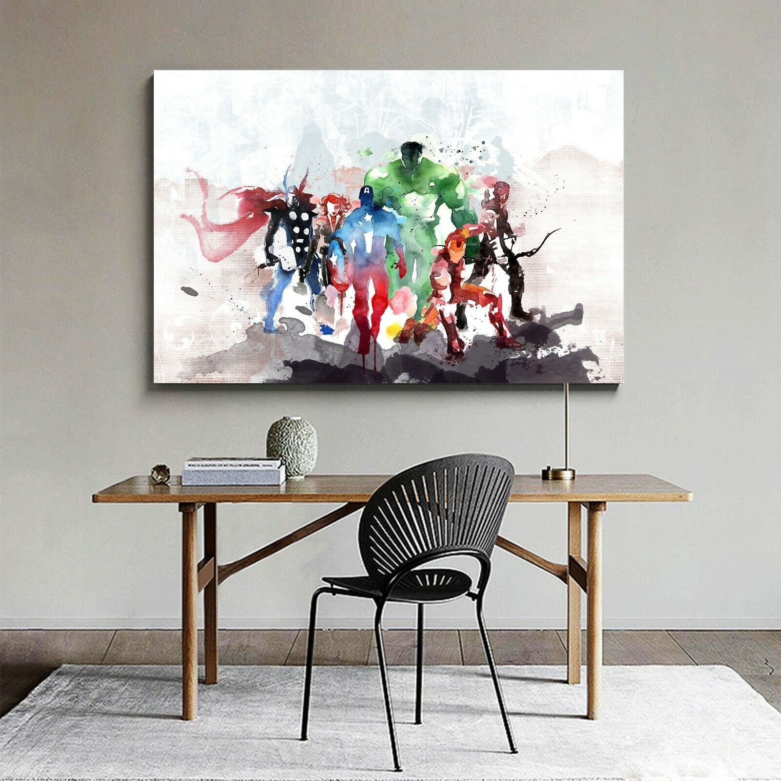 Watercolor Avengers Hero Art Wall Canvas Home Decor Gift Unframed High ...