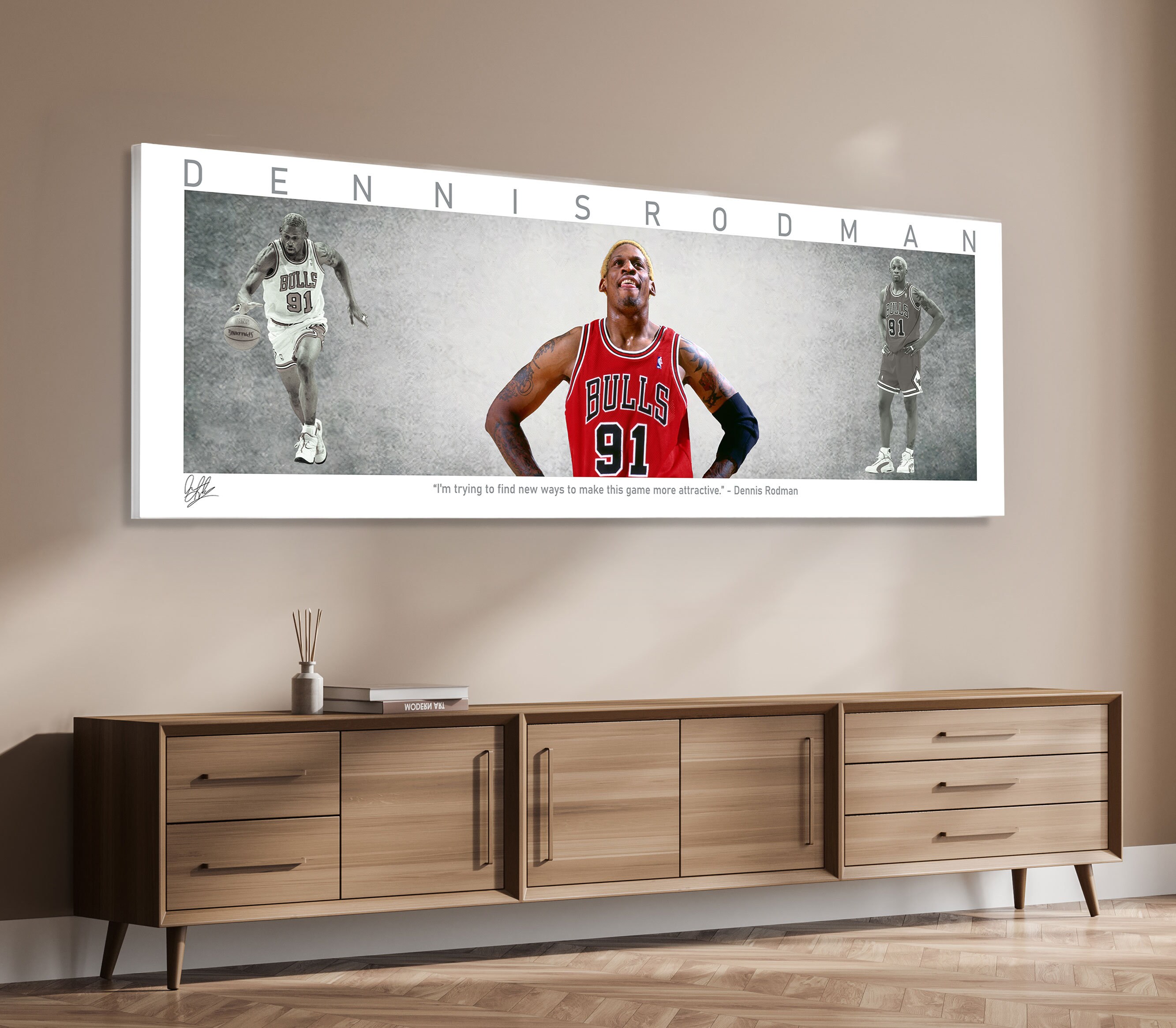 Dennis Rodman Panorama Canvas Wall Art Wall Art New Basketball - Etsy