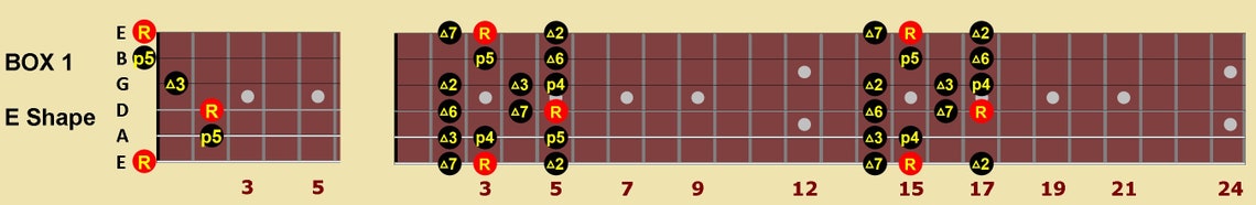 Guitar Major Scale - CAGED Shapes - Etsy