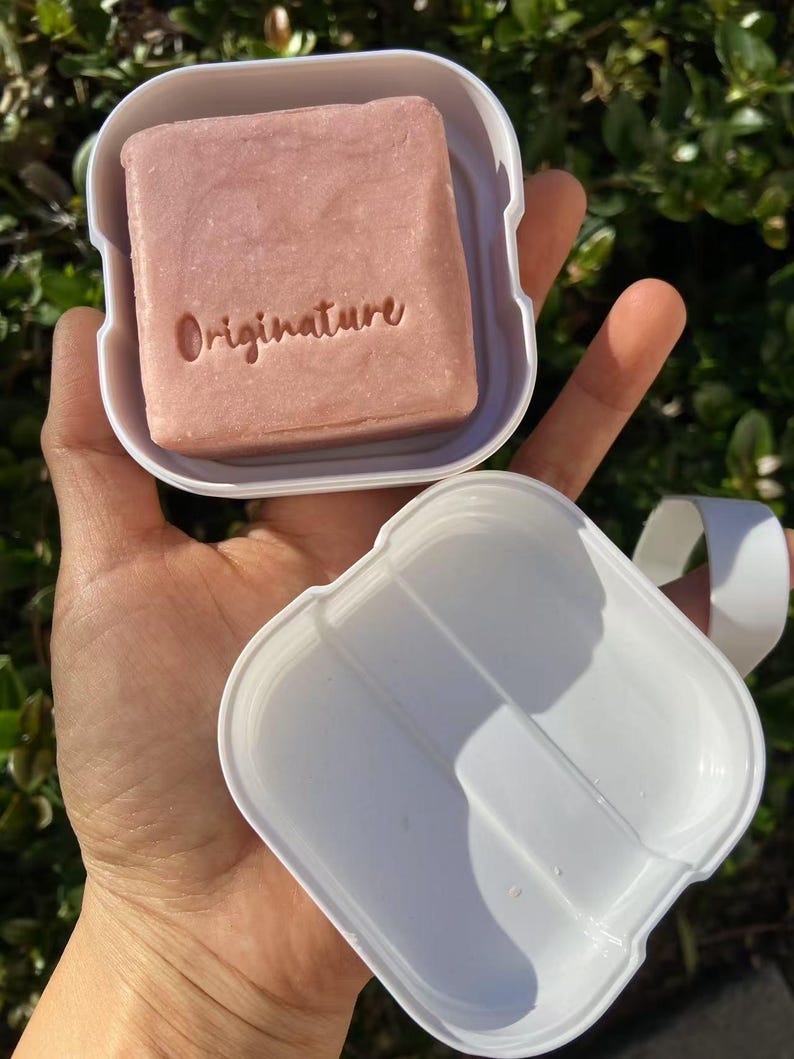 Plastic-free Soap Box With Lid Portable Shampoo Bar Container Bamboo ...