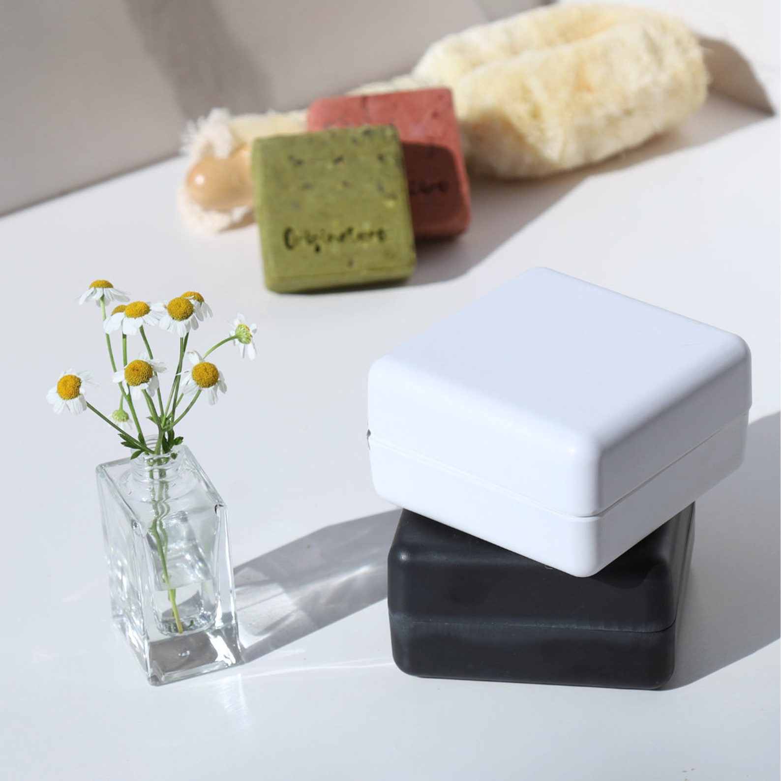 Plastic-free Soap Box With Lid Portable Shampoo Bar Container Bamboo ...
