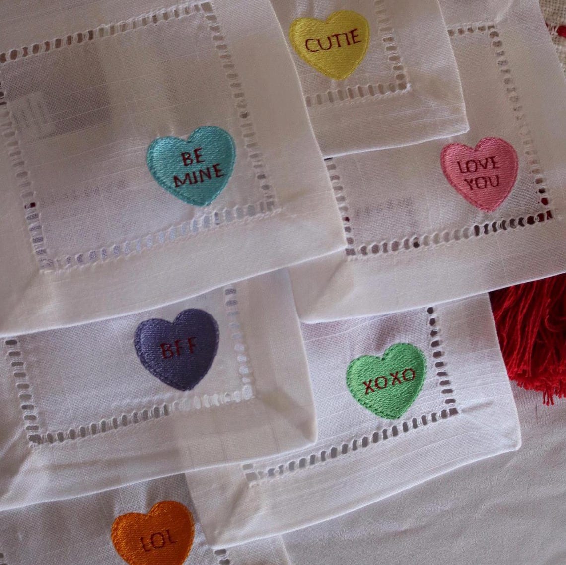Conversation Heart Cocktail Napkins - Etsy