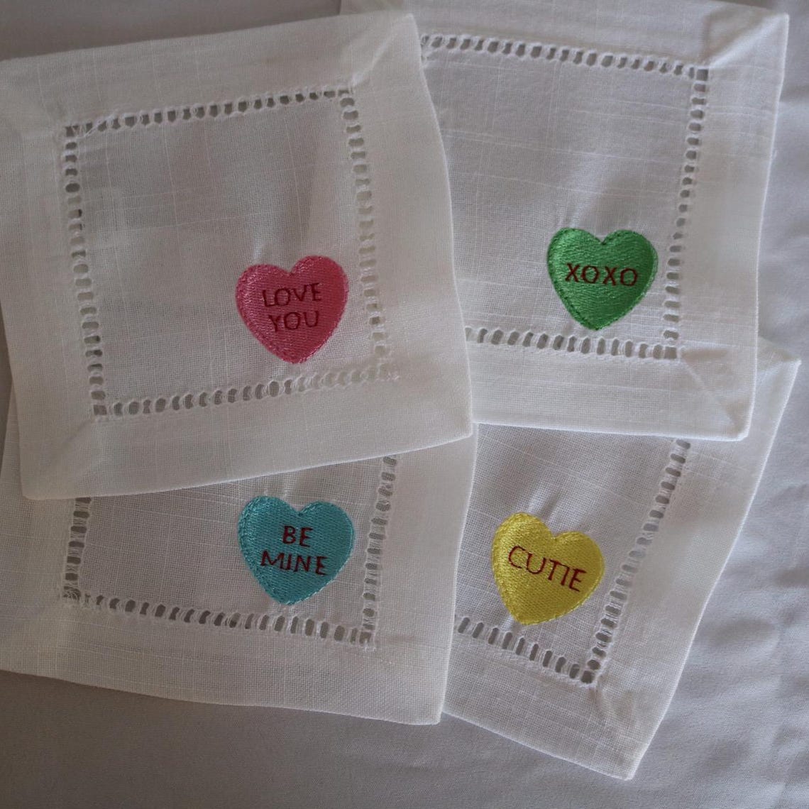 Conversation Heart Cocktail Napkins - Etsy