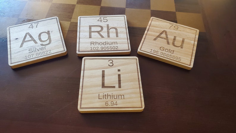 Periodic Table Element Wood Coaster - Any Element for the Chemistry ...