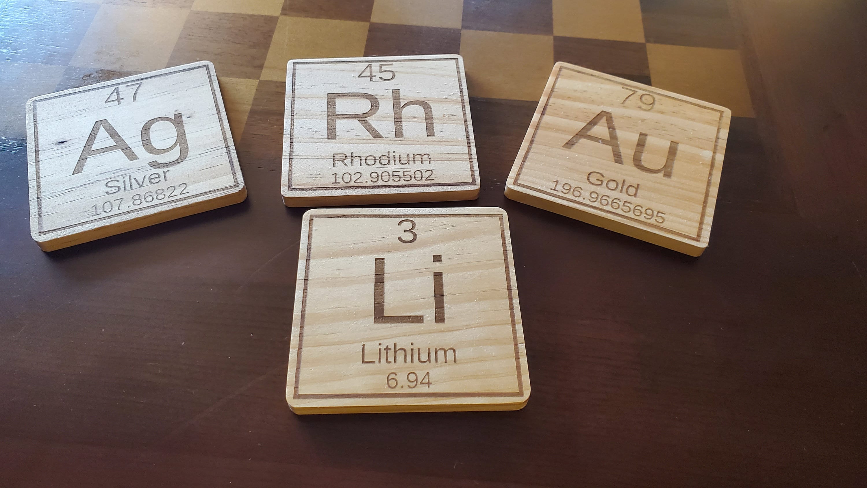Periodic Table Element Wood Coaster Any Element for the Chemistry Major ...