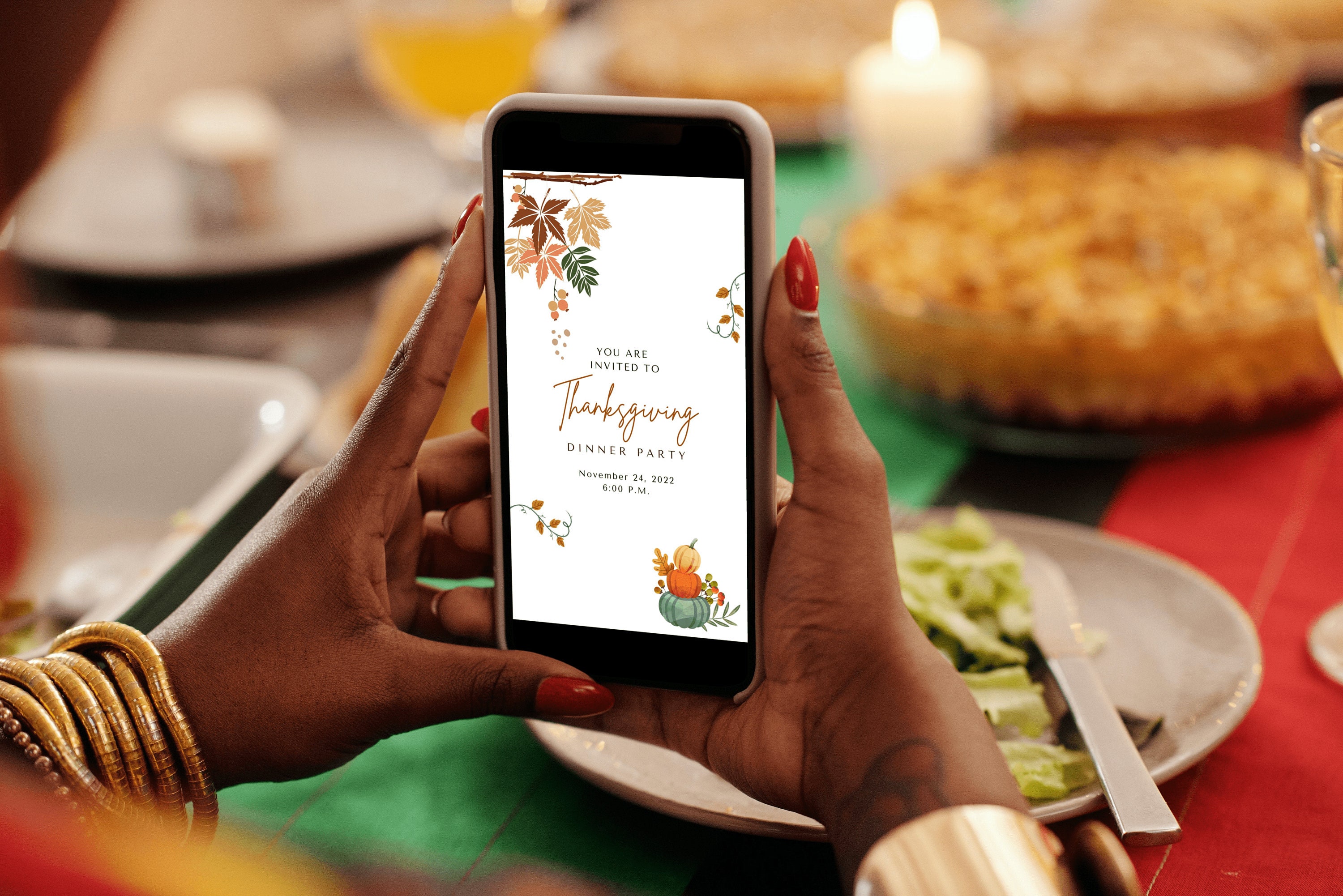 Thanksgiving Dinner Invitation, Thanksgiving Invite, Printable ...