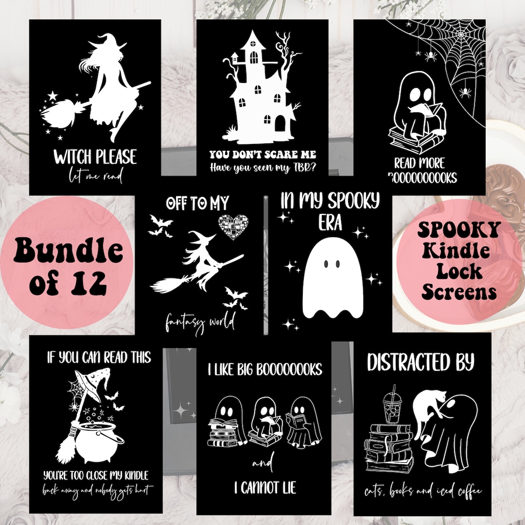 Spooky Kindle Lock Screen Bundle Epub, Kindle Screen Saver, Book Lover ...