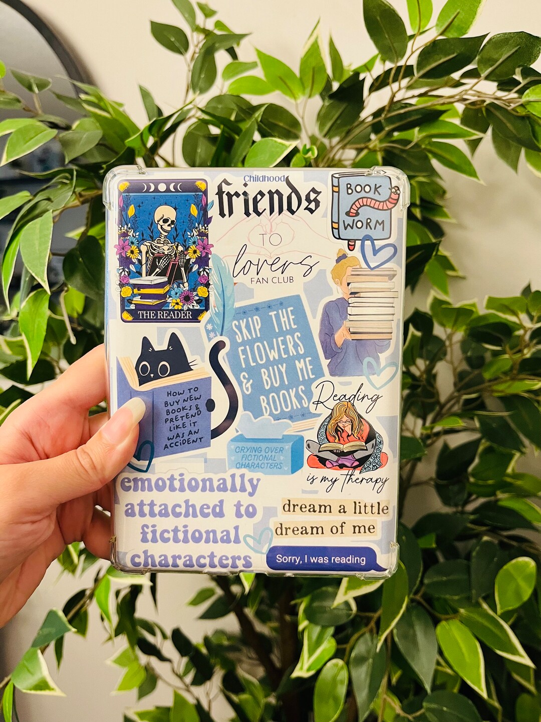 Kindle Insert for Clear Case, Blue Book Theme, Kindle Skin, Bookish ...