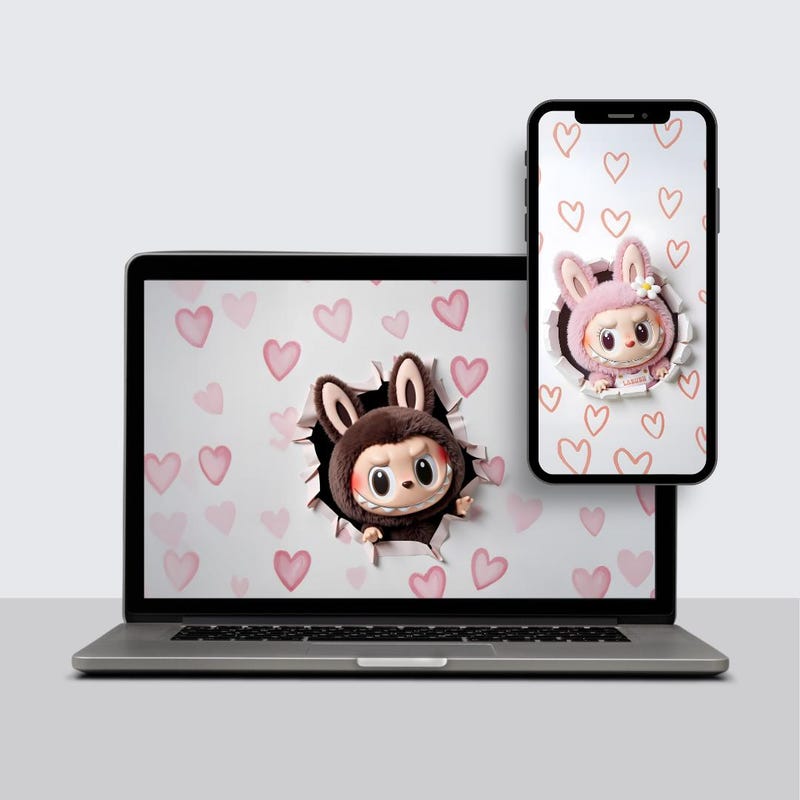 Labubu Pink Wallpaper - Etsy