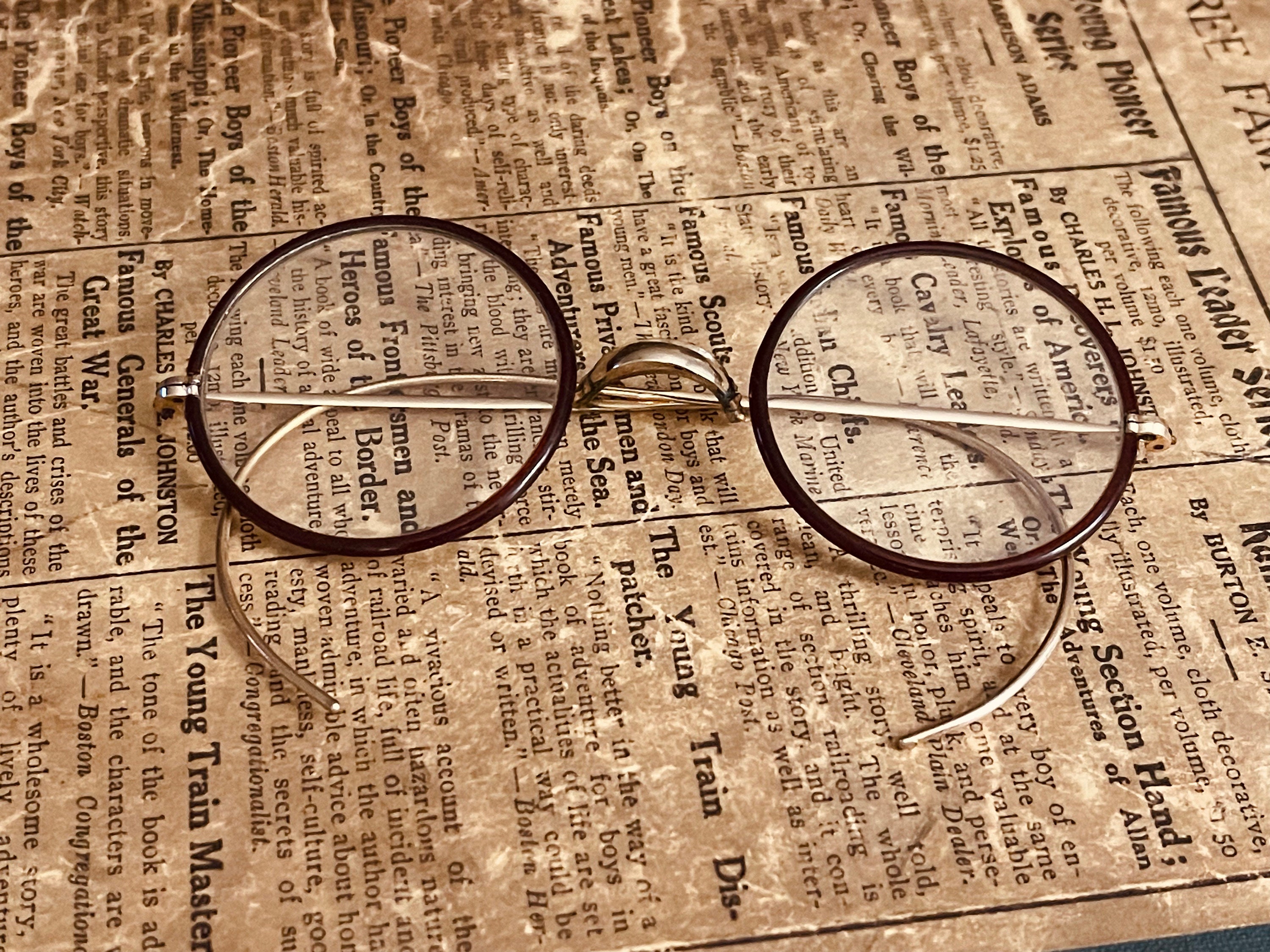 Antique 1920s Gold Filled Windsor Round Eyeglasses Saddle Bridge Tortoise Rims Etsy