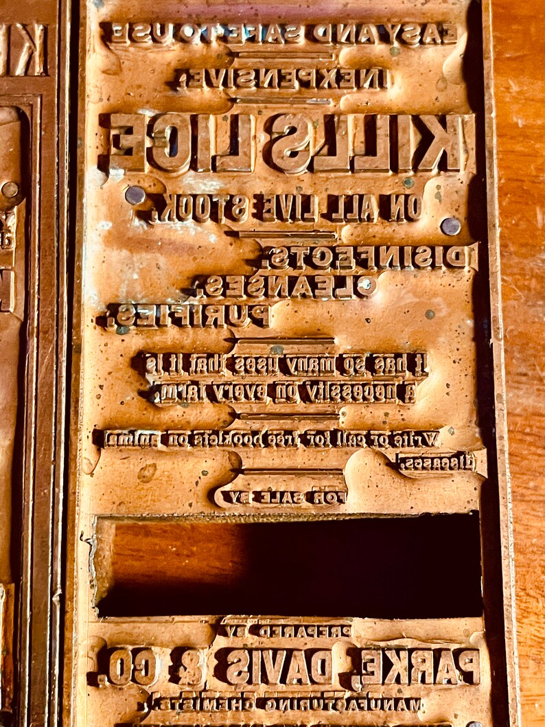 Victorian Pharmacy Copper Printer Blocks - 3 Large - Etsy