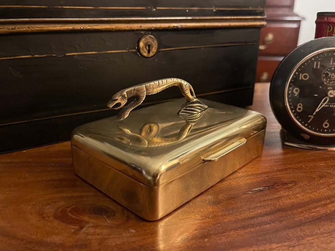 Antique German Solid Brass Hinged Box - Etsy