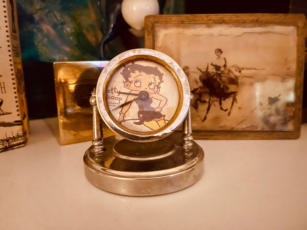 Old Betty Boop Wind up Desk Clock - Etsy
