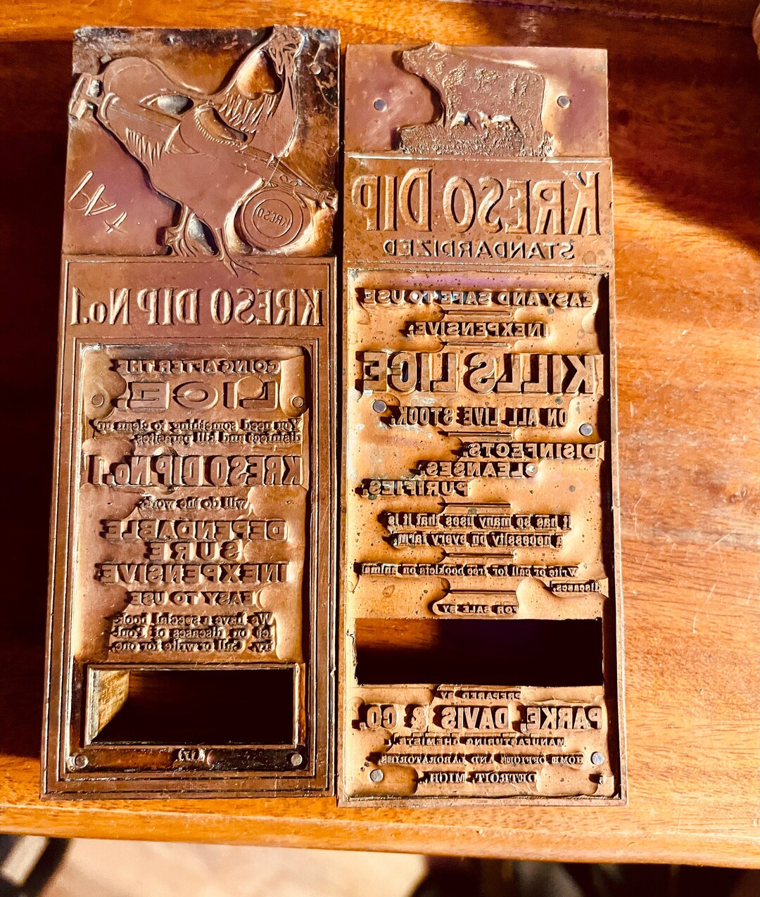 Victorian Pharmacy Copper Printer Blocks - 3 Large - Etsy