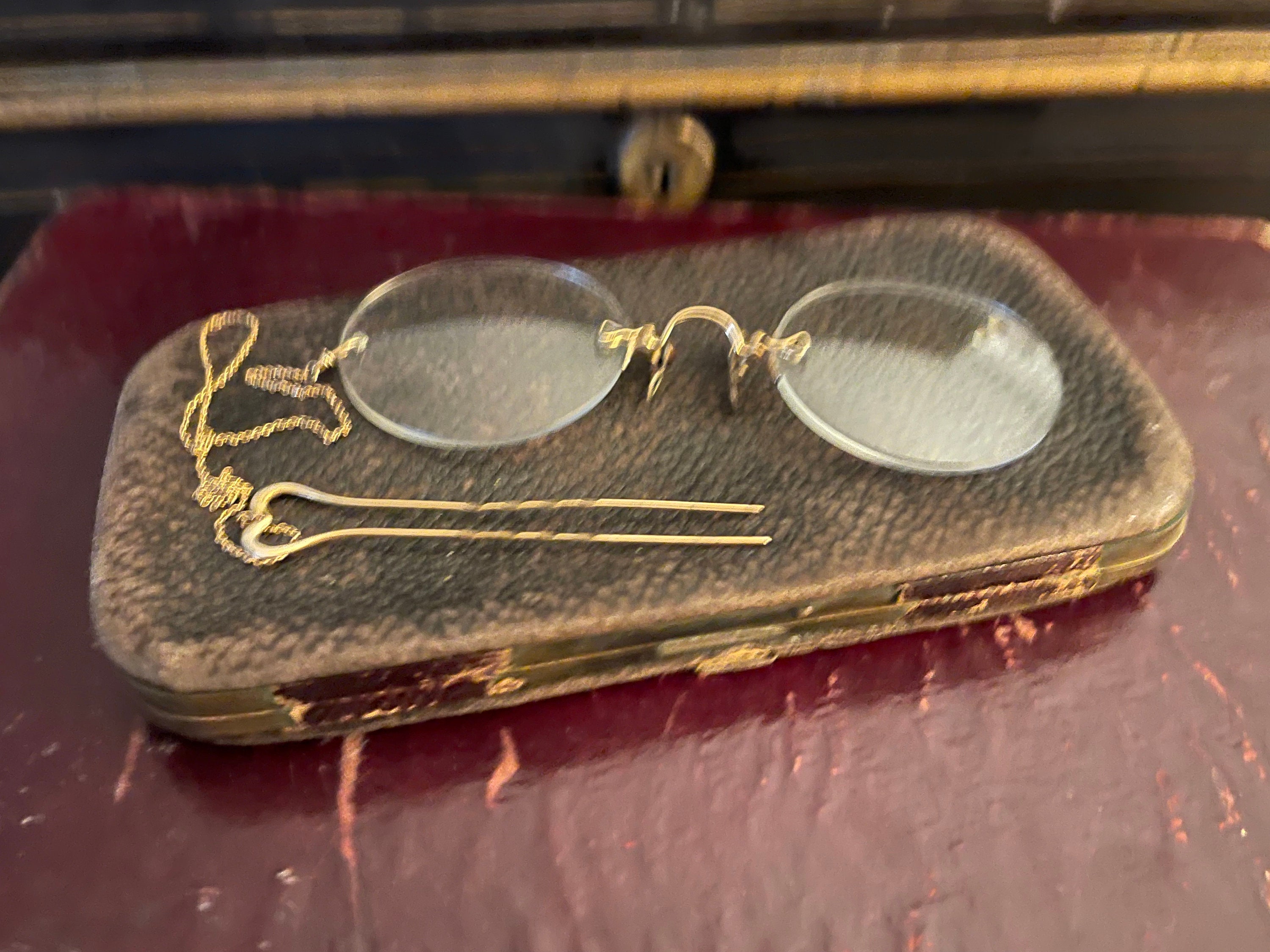 RARE Antique Gold Filled Spectacles With Gold Chain and Hair Clip ...