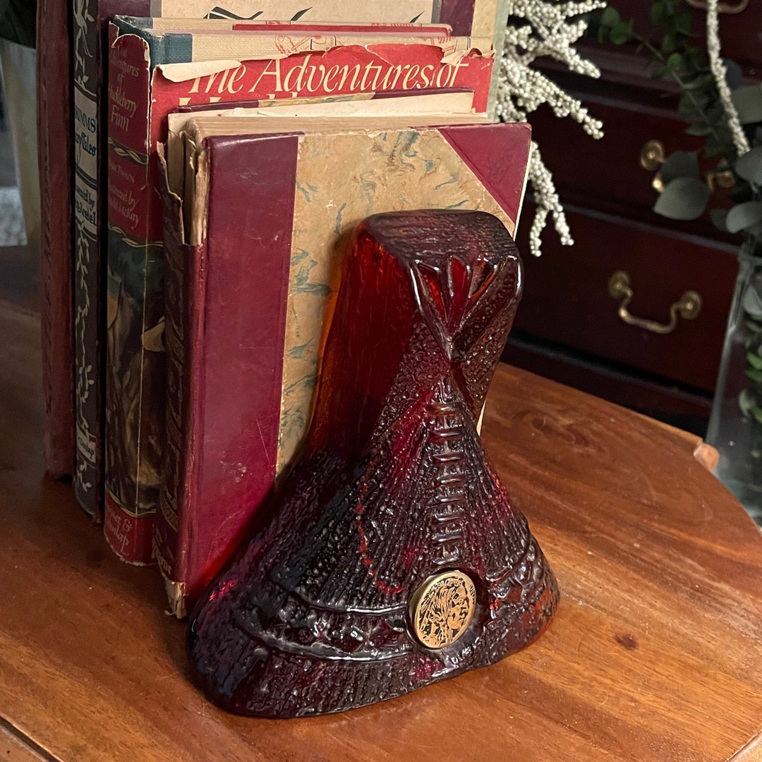 Collectable Blenko Vintage Amber Teepee Bookends - Etsy