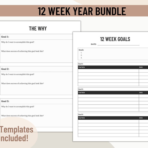 12 Week Year Planner - Etsy