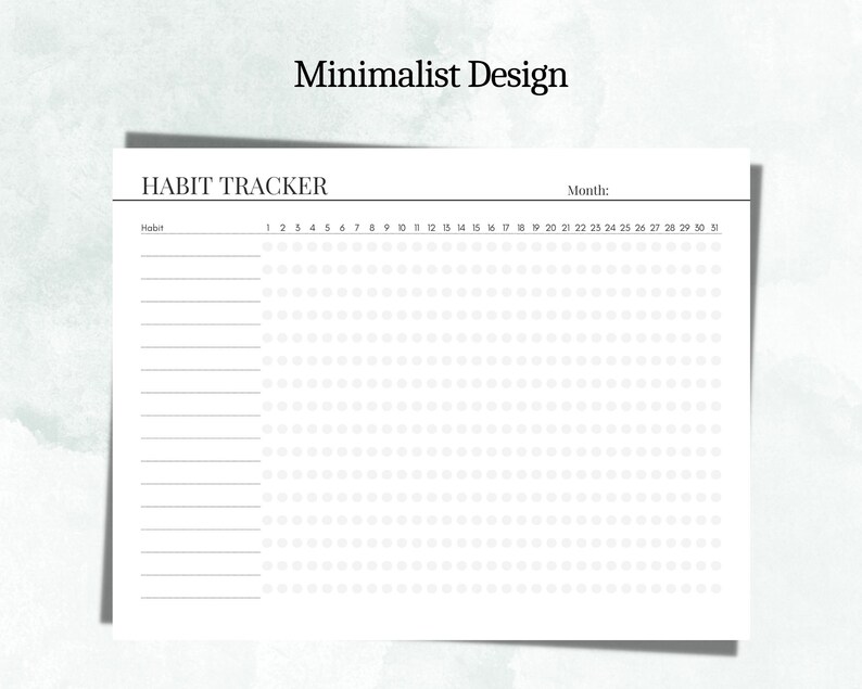 Monthly Habit Tracker, Printable Templates, Compatible With Goodnotes ...