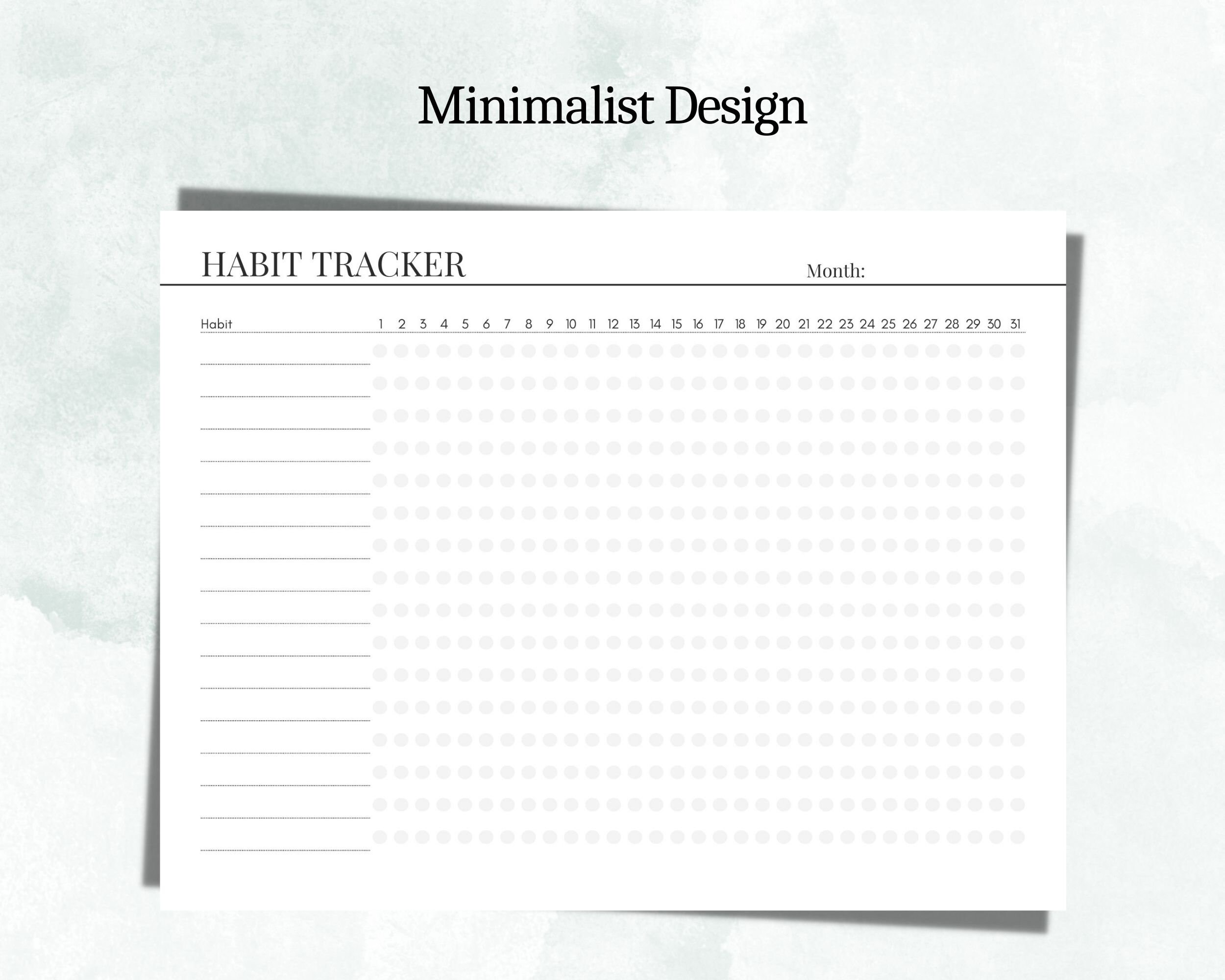 Monthly Habit Tracker, Printable Templates, Compatible With Goodnotes ...