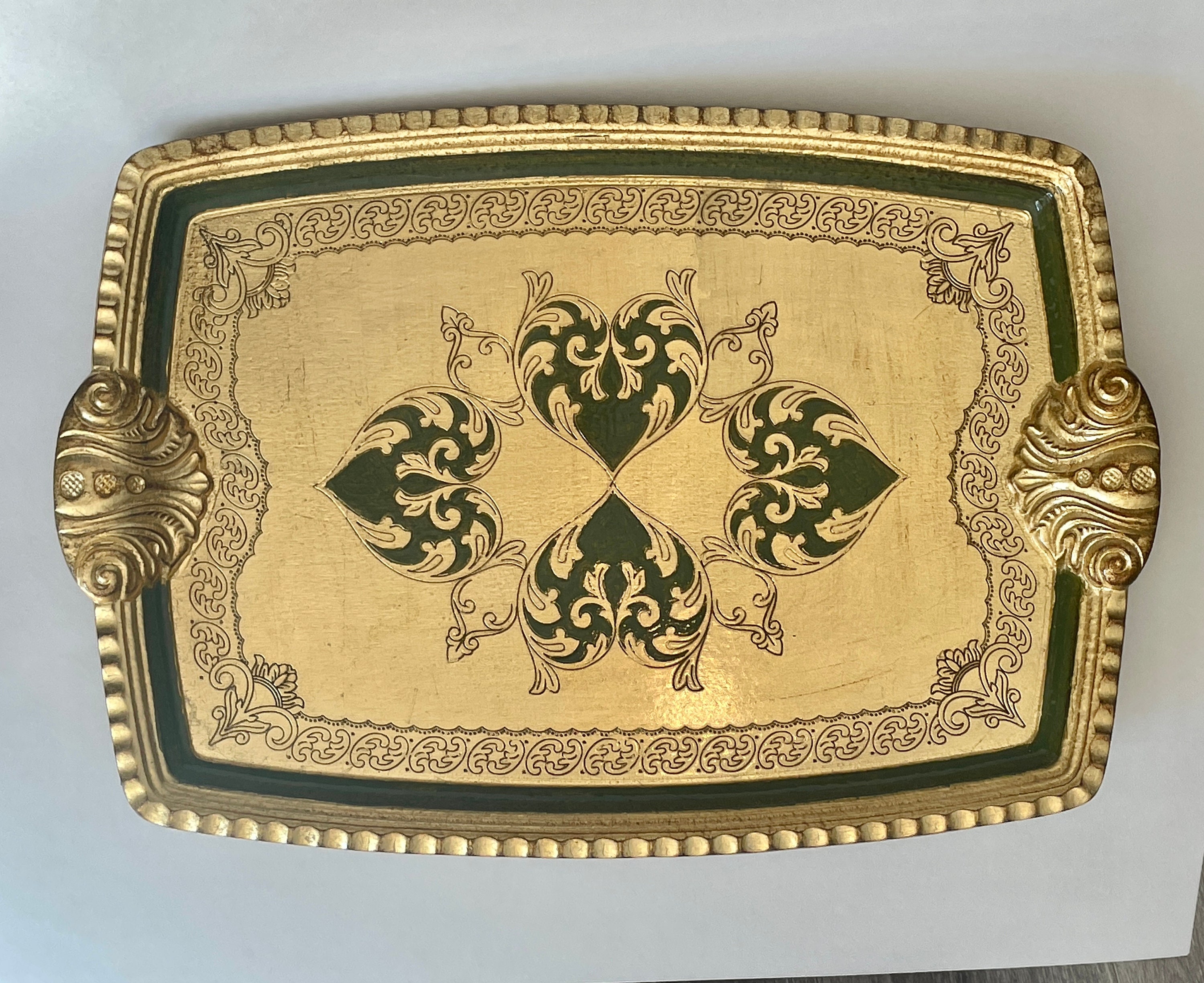 Florentine Tray - Barucci (gold and Green) - Etsy