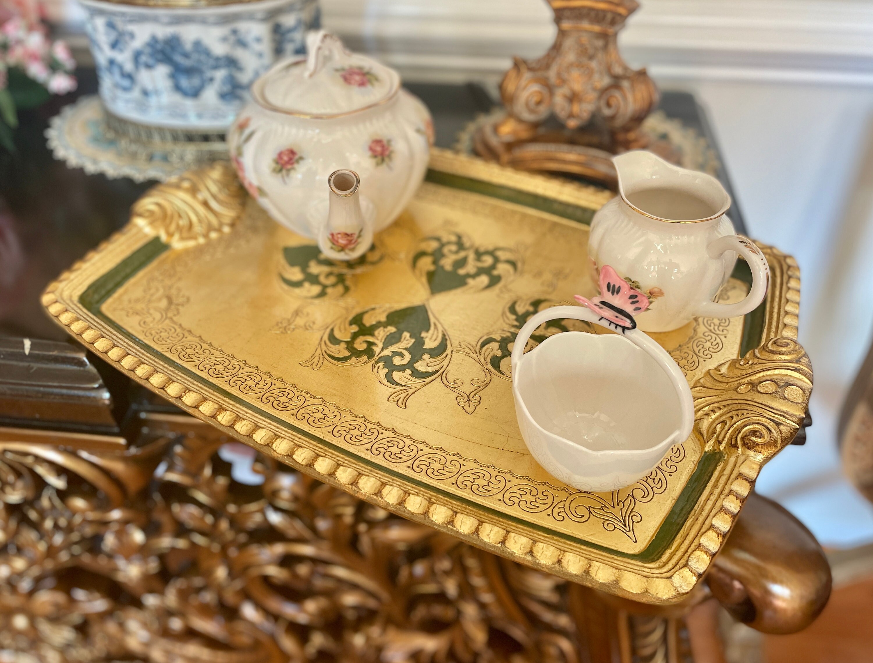 Florentine Tray - Barucci (gold and Green) - Etsy