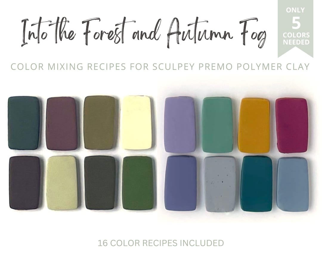 Polymer Clay Color Recipes: Autumn Palette Bundle. Mixing Guide ...