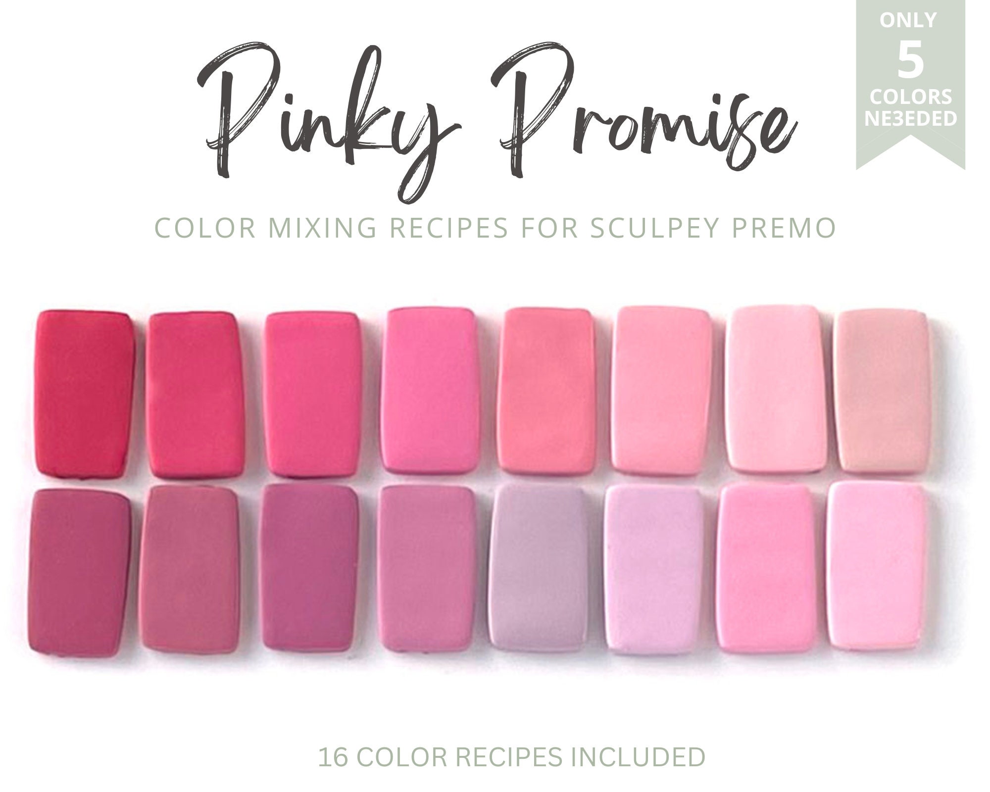 Pink Polymer Clay Color Recipes: Sculpey Premo Mixing Guide (digital ...