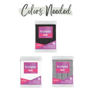 Polymer Clay Color Recipes, Sculpey Premo Gray Palette, Recipe Cards ...