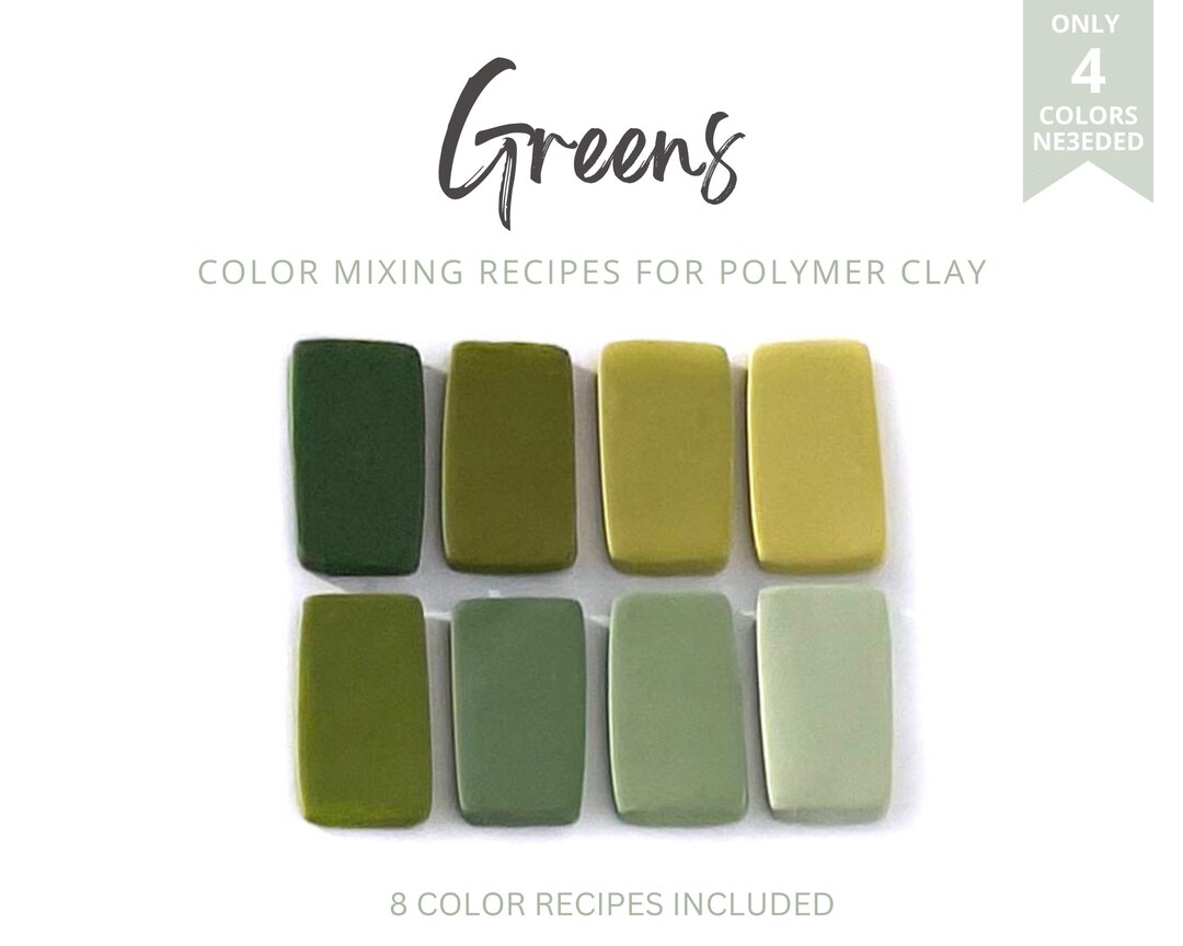 Polymer Clay Color Recipes Green Sculpey Premo Recipe - Etsy